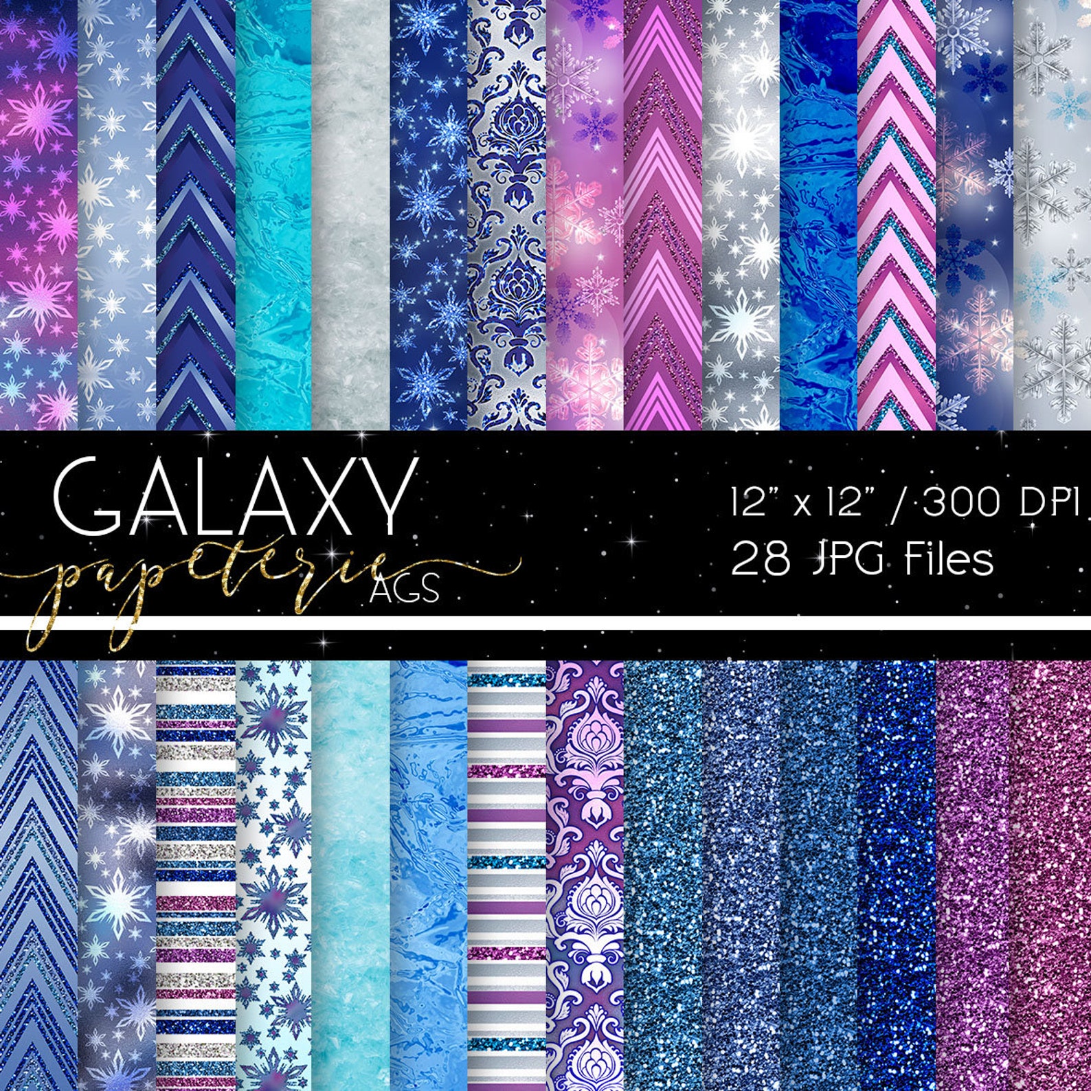 Frozen Digital Paper Frozen Digital Papers Snowflake Digital | Etsy