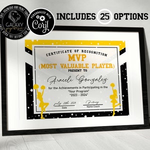 Editable Cheerleading Certificate, Editable Cheerleading Awards ...