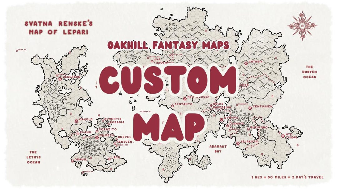 Custom Fantasy Map | Hand Drawn, Digital Map for D&D, Rpgs, Writers ...