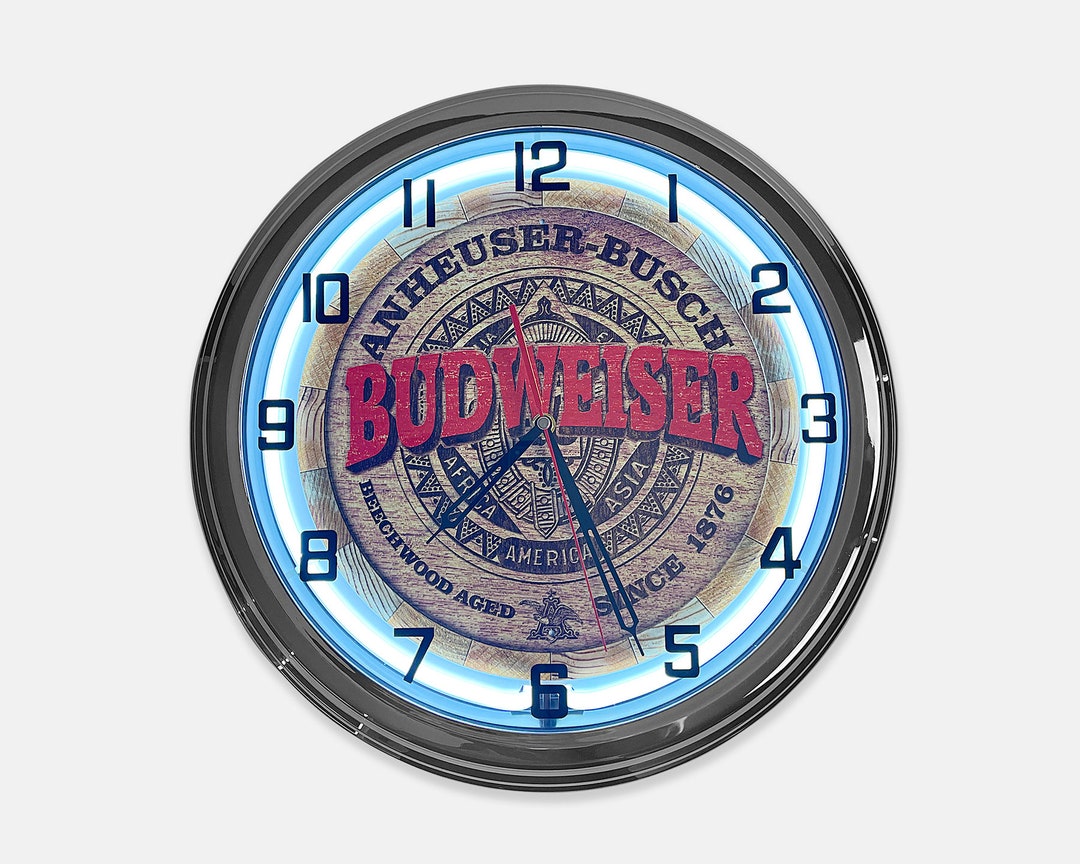 18" Anheuser-busch Since 1876 Budweiser Metal Sign Designed White Neon ...