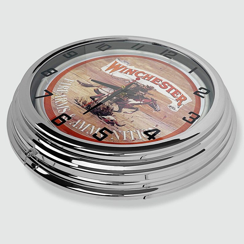 18" Winchester Firearms and Ammunition Metal Sign Designed White Neon ...