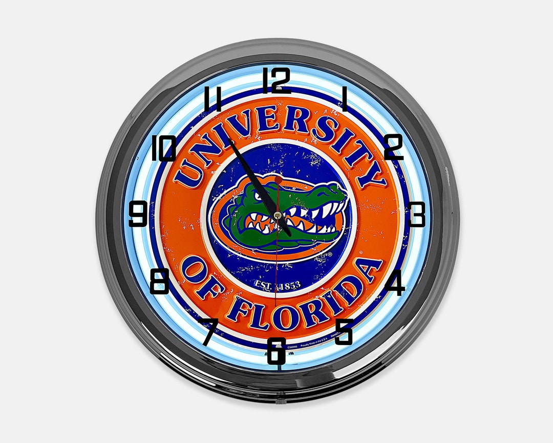 18" University of Florida Metal Sign Designed White Neon Clock- SIGNBOX-QLN720277 - Etsy