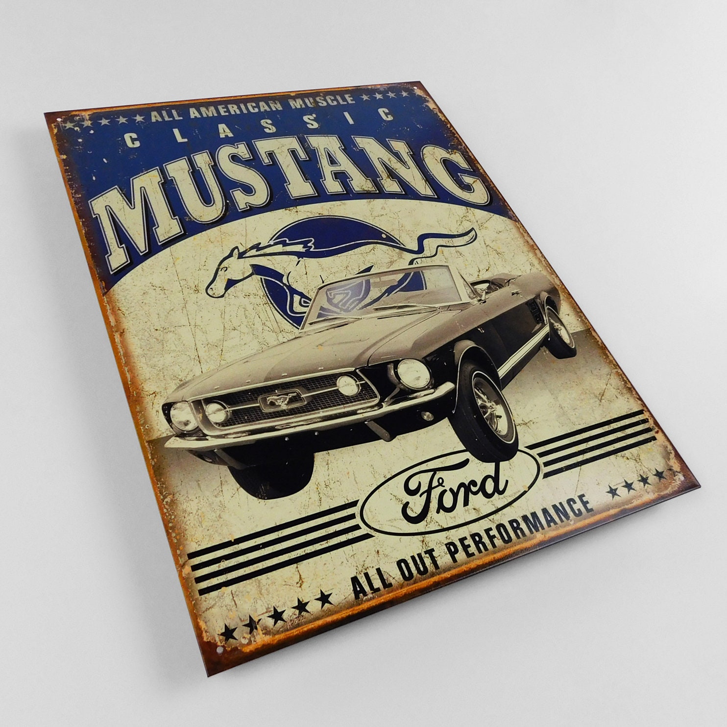 16" Classic Ford Mustang Tin Metal Sign - SIGNBOX-QLN720174 - Etsy