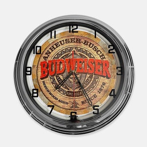 18" Anheuser-busch Since 1876 Budweiser Metal Sign Designed White Neon ...