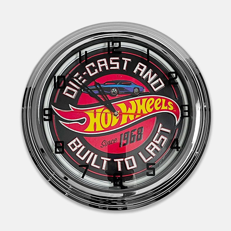 18 Hot Wheels Metal Sign Designed White Neon Clock - Etsy