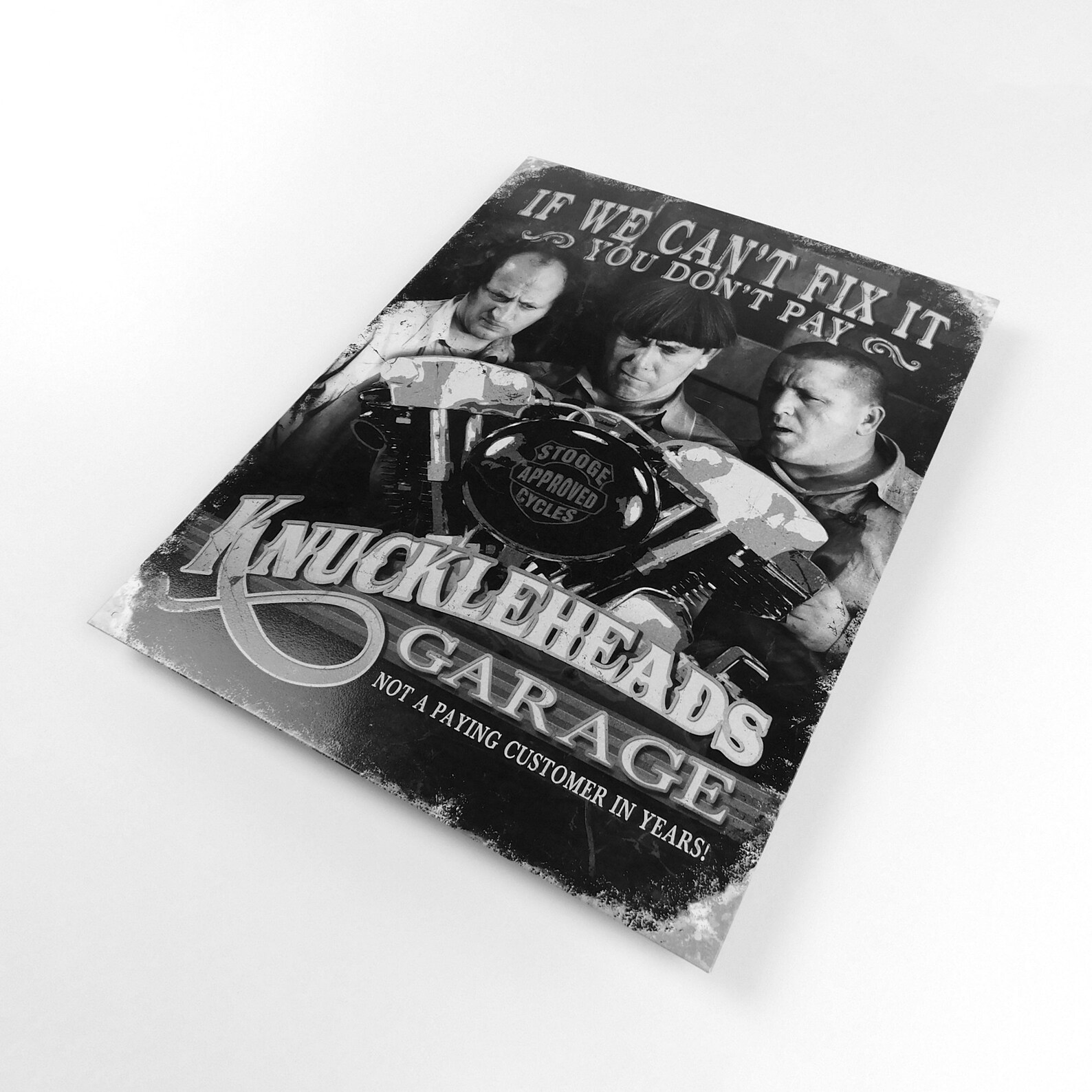16" Three Stooges Knuckleheads Garage Tin Metal Sign - SIGNBOX ...