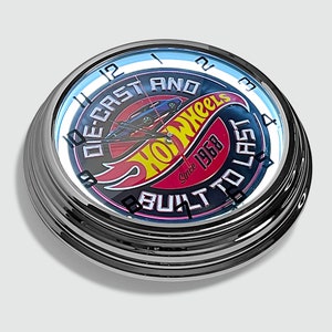 18" Hot Wheels Metal Sign Designed White Neon Clock - SIGNBOX-QLN720370 ...