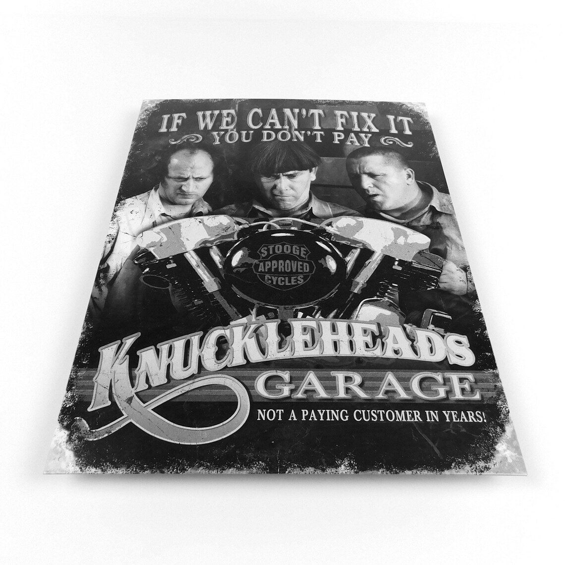 16" Three Stooges Knuckleheads Garage Tin Metal Sign - SIGNBOX ...