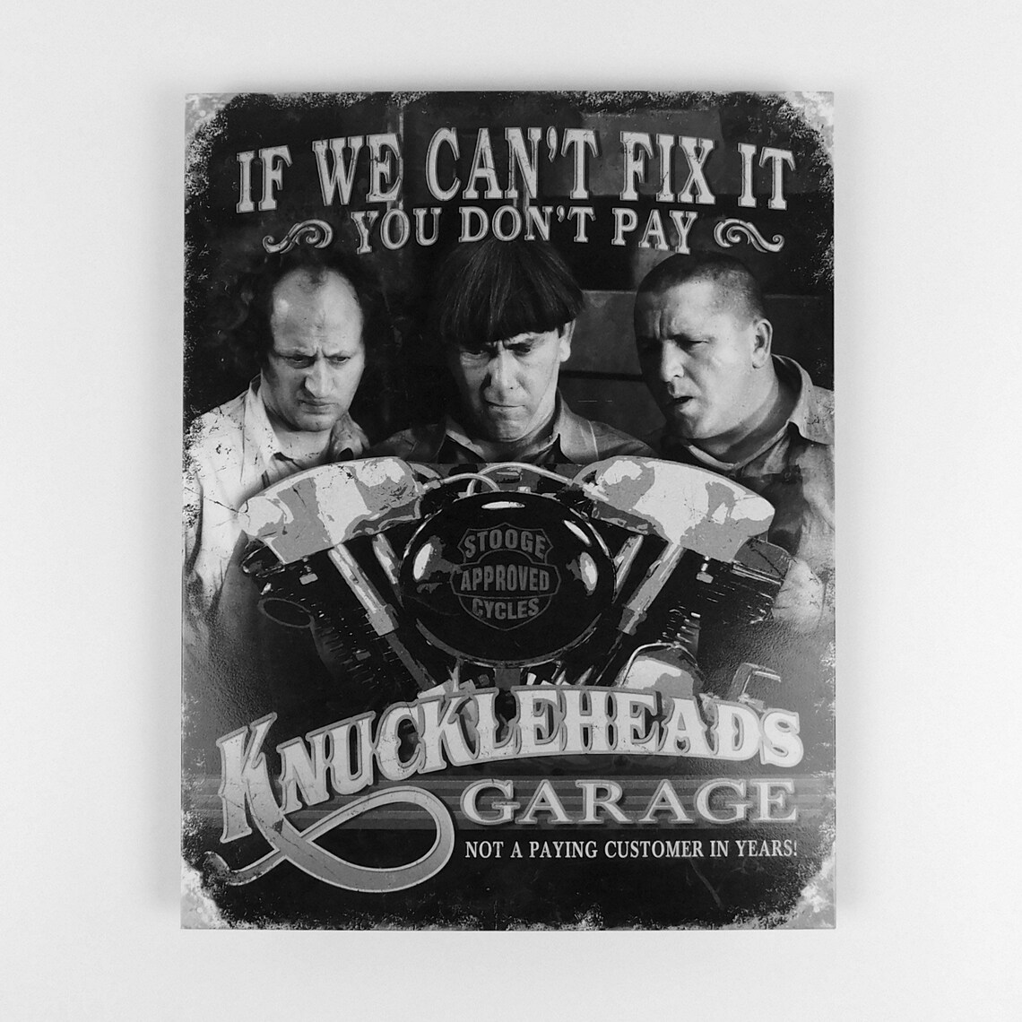 16" Three Stooges Knuckleheads Garage Tin Metal Sign - SIGNBOX ...