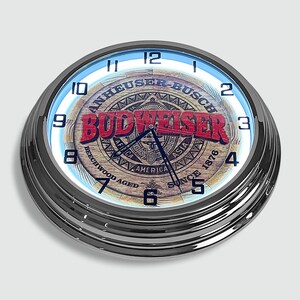 18" Anheuser-busch Since 1876 Budweiser Metal Sign Designed White Neon ...