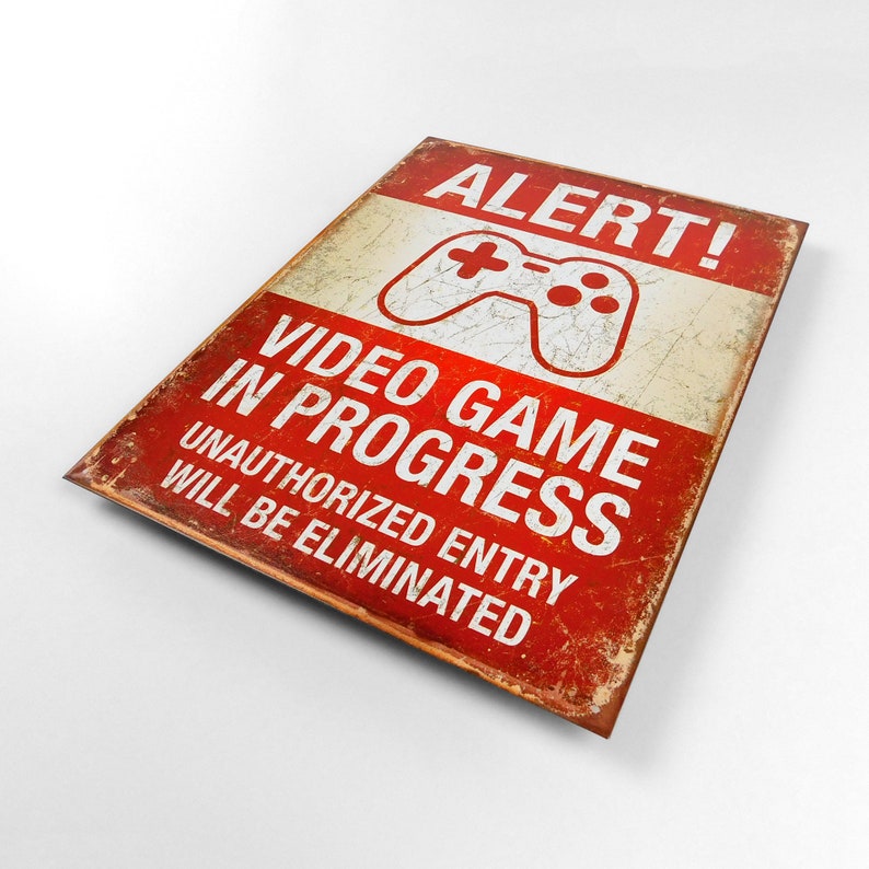 16 Alert Video Game in Progress Tin Metal Sign - Etsy