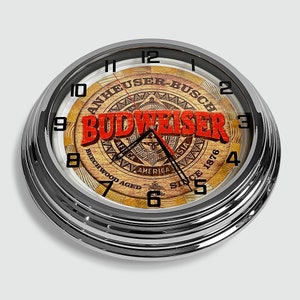 18" Anheuser-busch Since 1876 Budweiser Metal Sign Designed White Neon ...