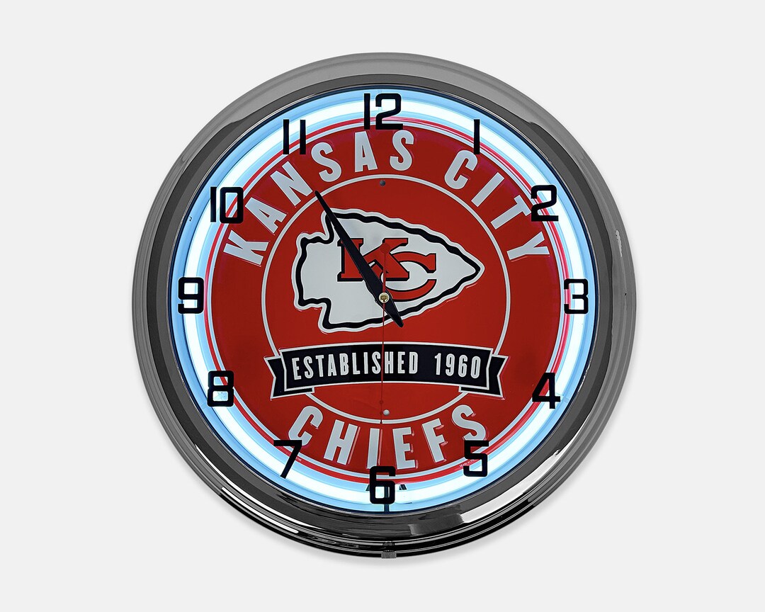 18 Kansas City Chiefs Metal Sign Designed White Neon Clock SIGNBOX ...