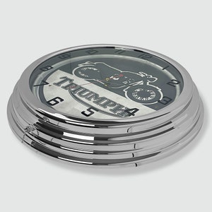 18" Triumph Motorcycle Metal Sign Designed White Neon Clock - SIGNBOX ...