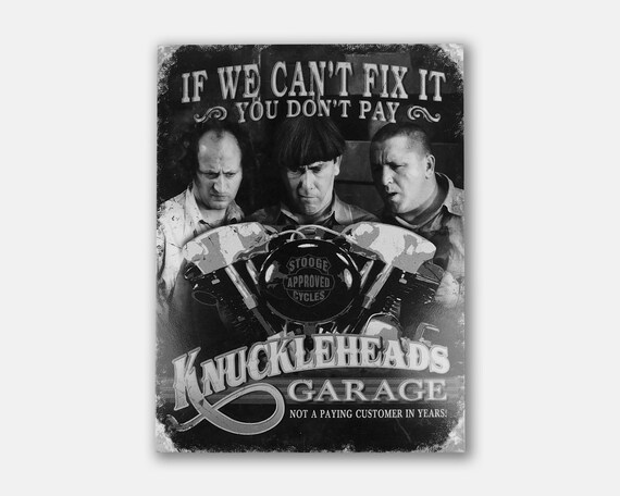 16 Three Stooges Knuckleheads Garage Tin Metal Sign - Etsy
