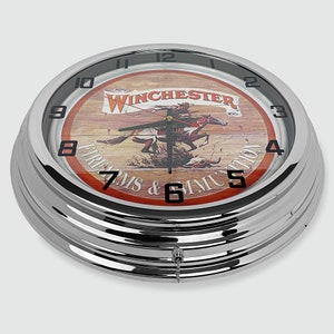 18" Winchester Firearms and Ammunition Metal Sign Designed White Neon ...