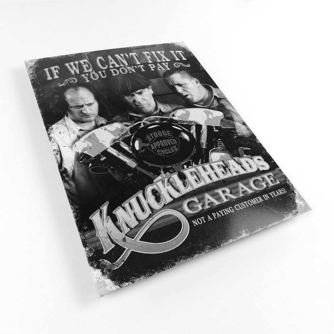 16" Three Stooges Knuckleheads Garage Tin Metal Sign - SIGNBOX ...
