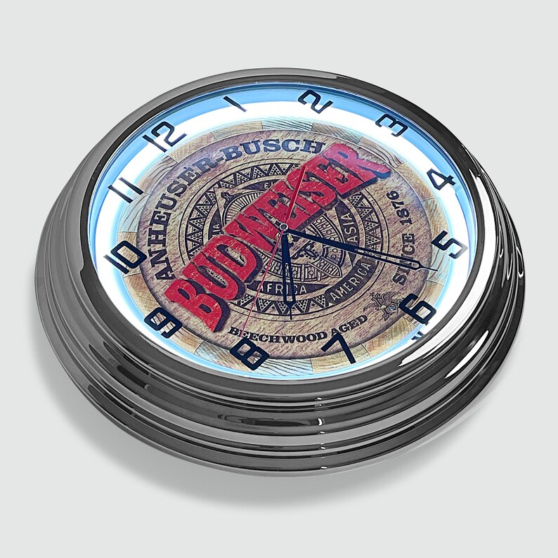 18" Anheuser-busch Since 1876 Budweiser Metal Sign Designed White Neon ...