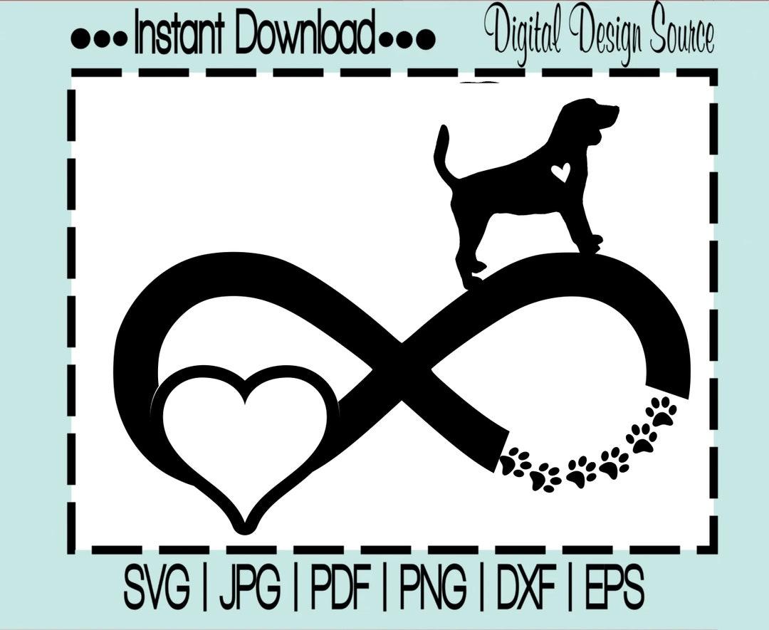 Beagle Infinity Heart SVG SVG Files for Silhouette SVG Files - Etsy