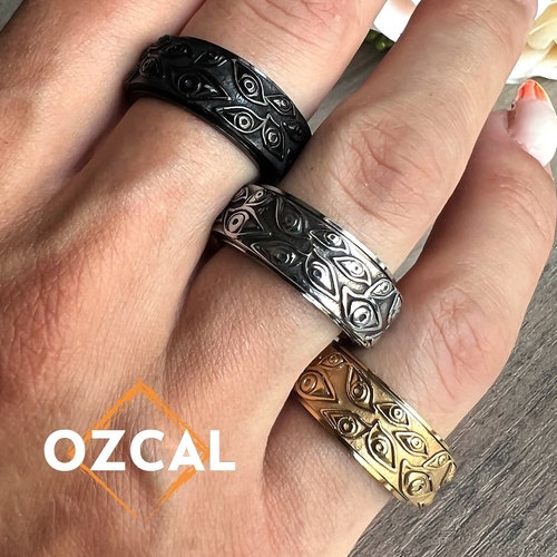 Black Stainless Steel Fidget Spinner Ring for Men & Women. - Etsy