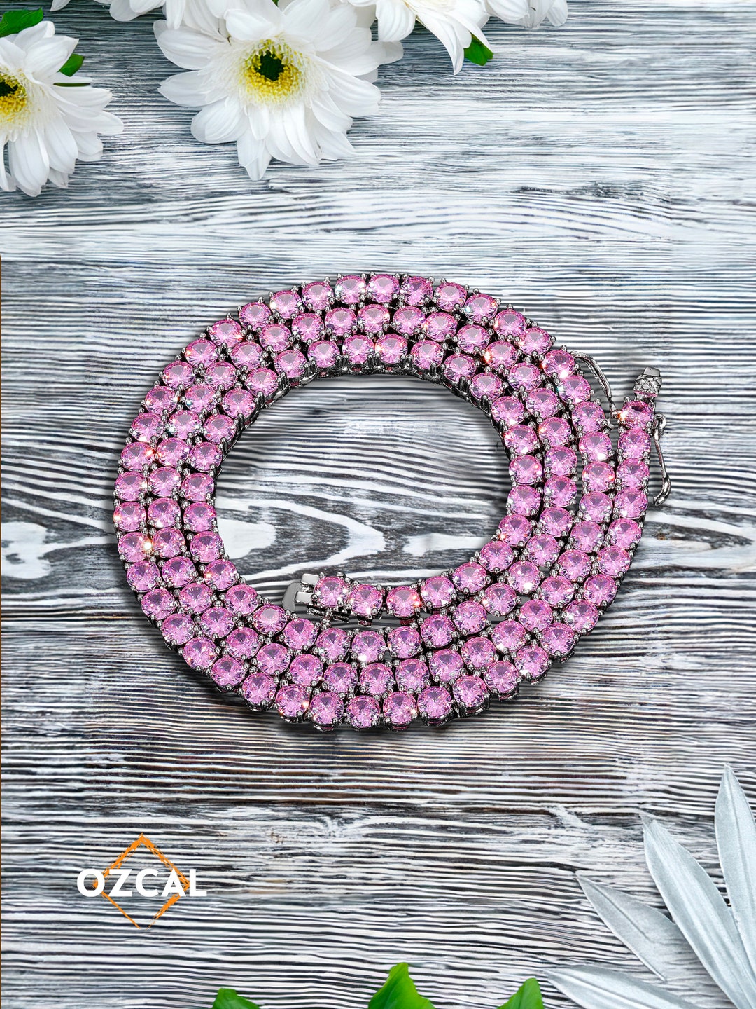 3-5mm Assorted Color VVS Moissanite Tennis Necklace, Rainbow Moissanite ...