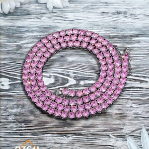 3-5mm Assorted Color VVS Moissanite Tennis Necklace, Rainbow Moissanite ...