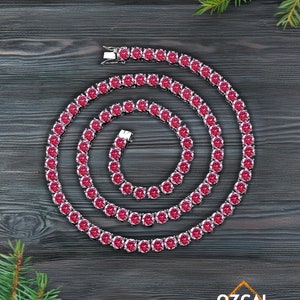 3-5mm Assorted Color VVS Moissanite Tennis Necklace, Rainbow Moissanite ...