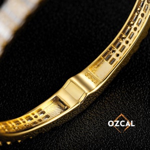 VVS Moissanite Baguette Bracelet, Iced Out Arm Cuff Bangle Bracelet ...