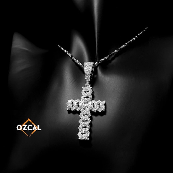 Mens Lab Grown Cross - Etsy