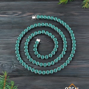 3-5mm Assorted Color VVS Moissanite Tennis Necklace, Rainbow Moissanite ...