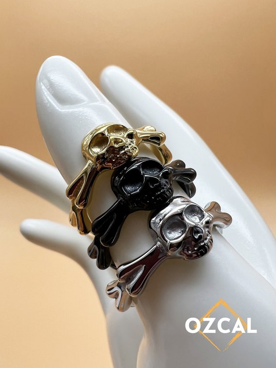 Skeleton Skull Ring Stainless Steel Pirate Ring Men Skull - Etsy