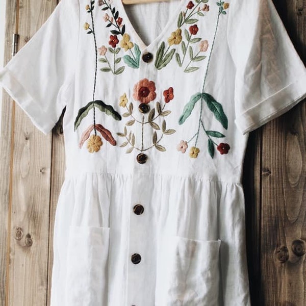 Hand Embroidered Linen - Etsy