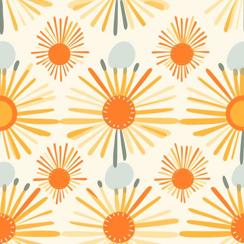 25 Sunbeam Inspired Patterns, Seamless Patterns, Watercolor Style ...
