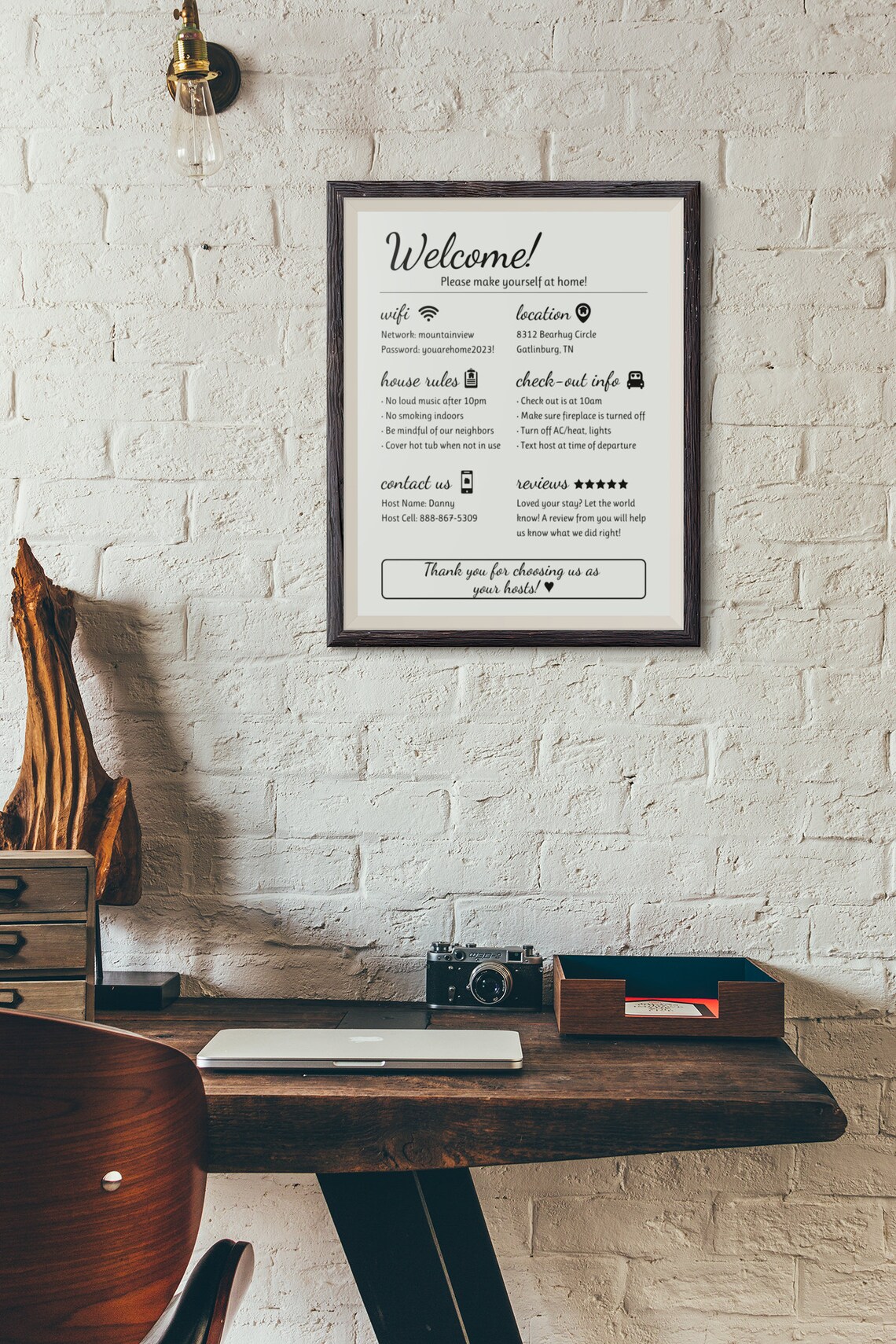 Printable Welcome Sign for Airbnb Hosts | Vacation Rental Guest Poster ...