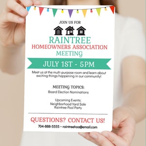 Editable! Homeowners Association Flyer, HOA Flyer, HOA Meeting HOA ...