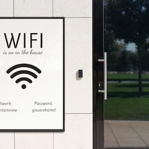 Wifi Sign for Airbnb Hosts Rental Guest Wifi VRBO Airbnb Wifi Instant ...