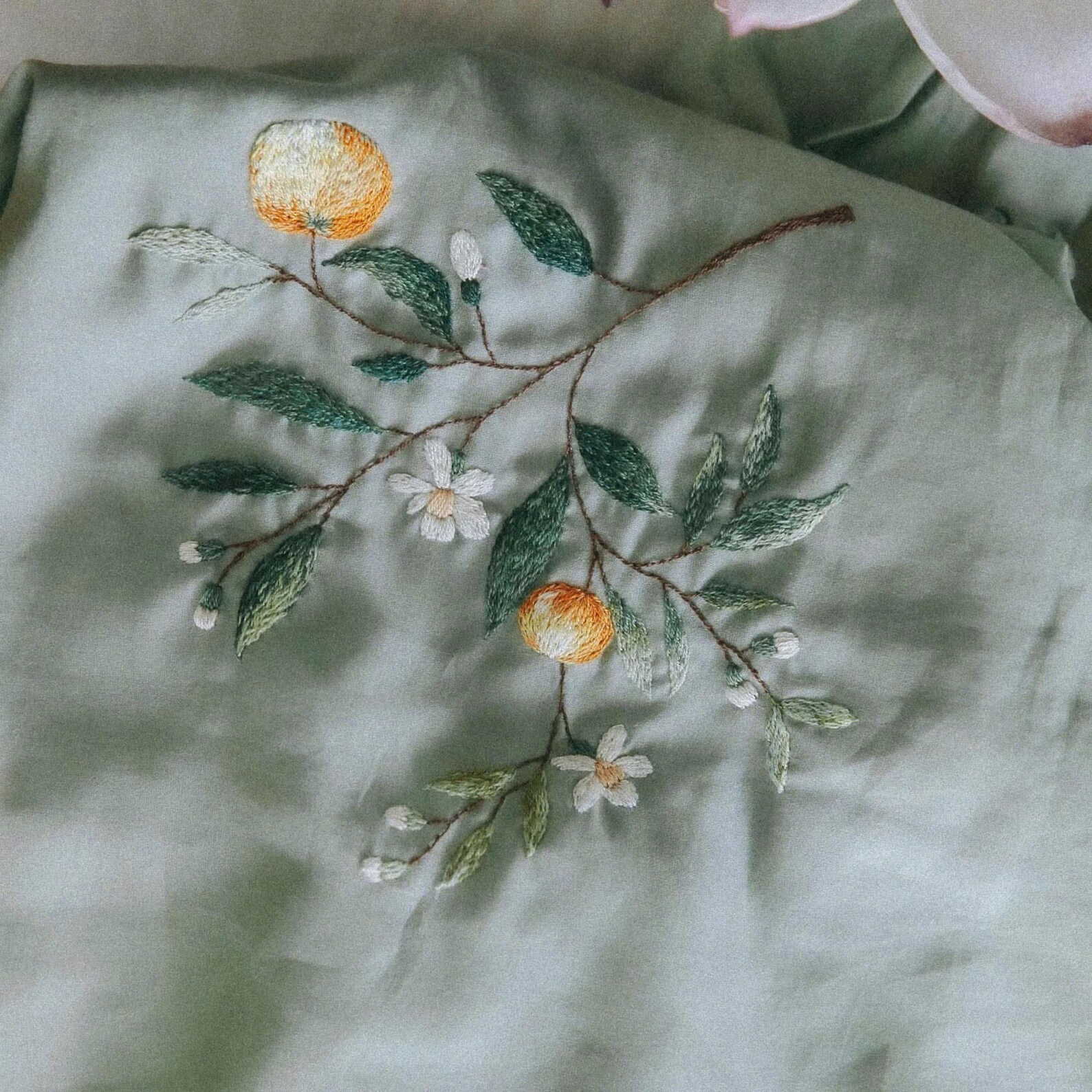 Orange Tree Branch Dress, Hand Embroidered Dress for Women ...