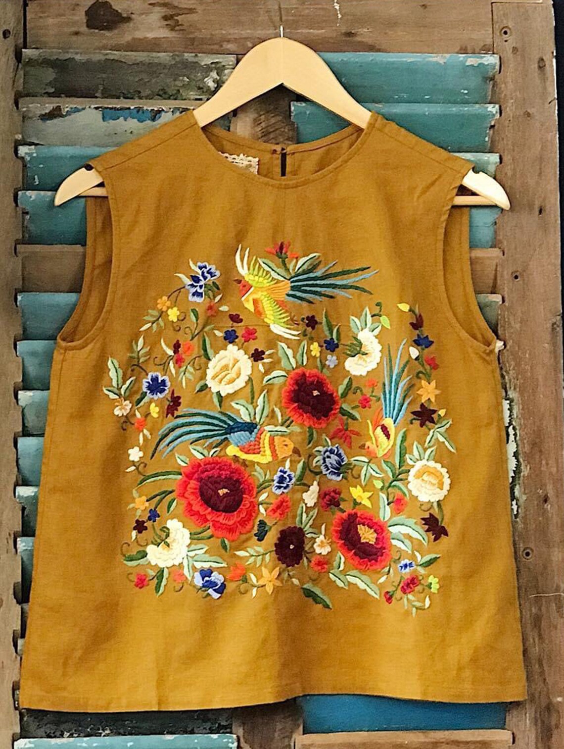 Hand Embroidery Linen Top Linen Top for Woman With Wild Birds - Etsy