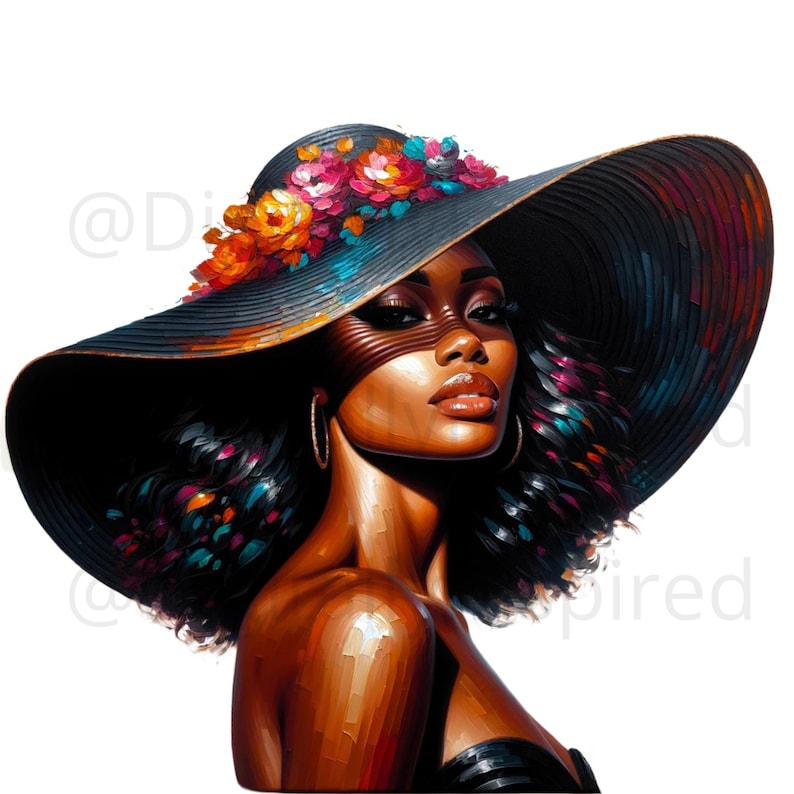 Black Women Clip Art L PNG L Commercial Use L Black Girl Art Print L Black Woman Art L Black ...