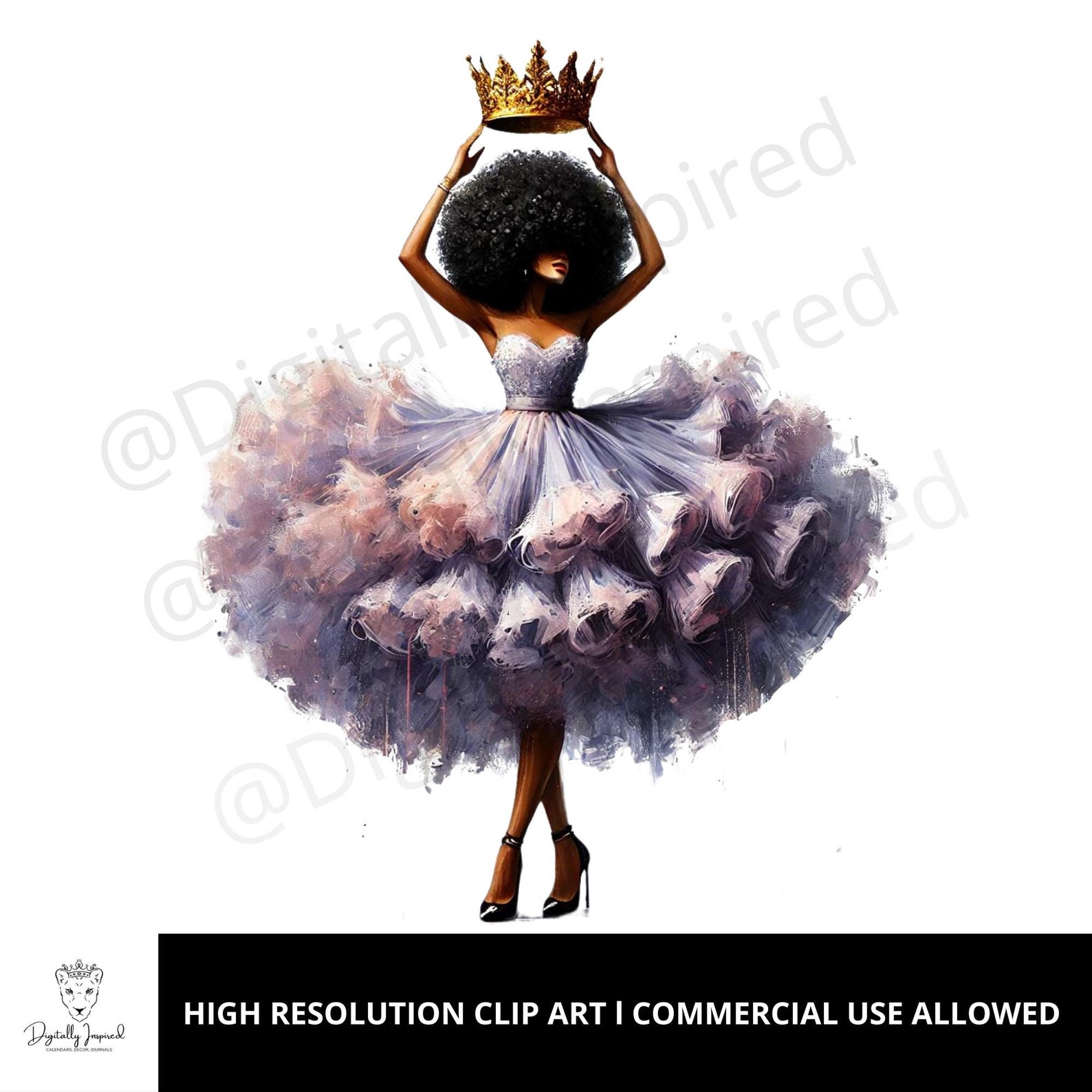 Black Women Clip Art L PNG L Commercial Use L Black Girl Art Print L Black Woman Art L Black ...