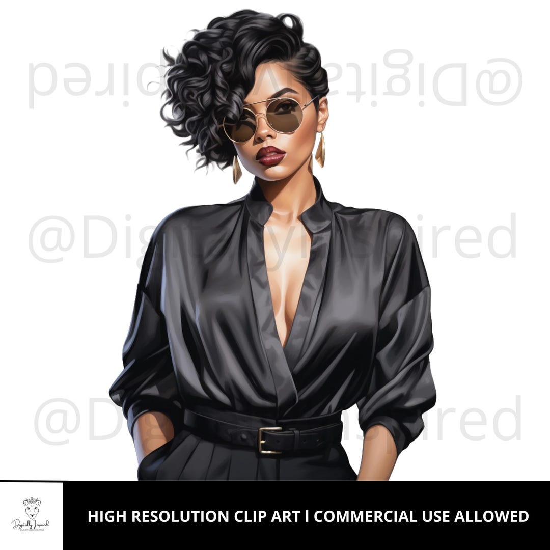Black Women Clip Art: PNG File, Commercial Use (digital Download ...
