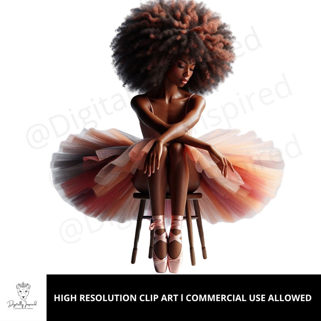 Black Women Clip Art L PNG L Commercial Use L Black Girl Art Print L Black Woman Art L Black ...