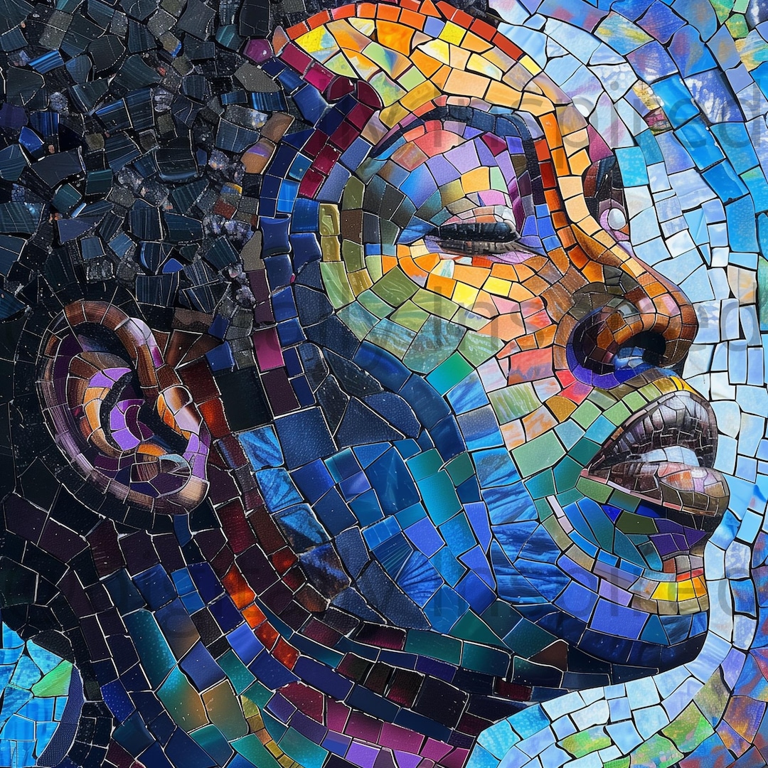 Mosaic L Black Man L Wall Art L Black Art Work L Black Male Art L ...