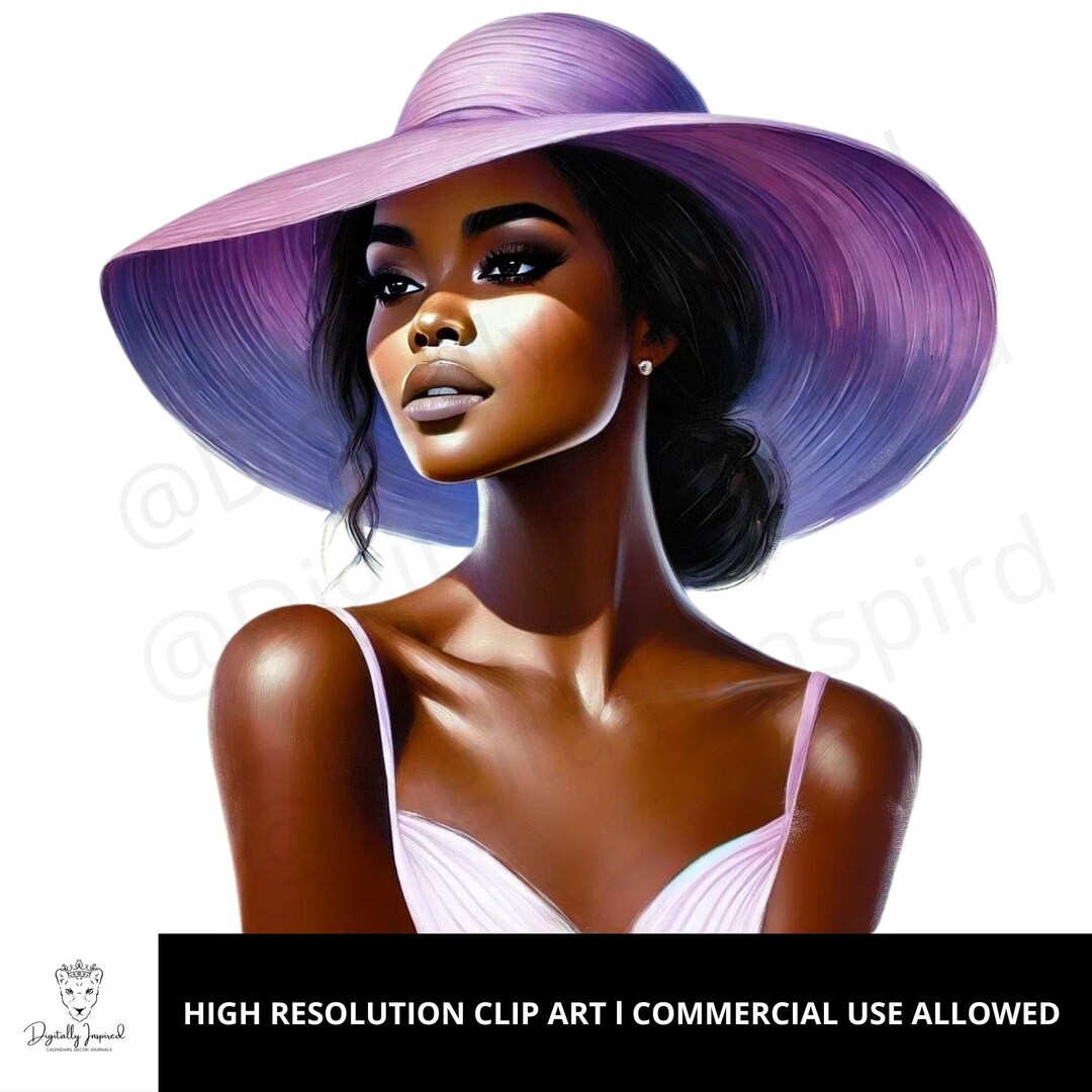 Black Women Clip Art L PNG L Commercial Use L Black Girl Art Print L Black Woman Art L Black ...