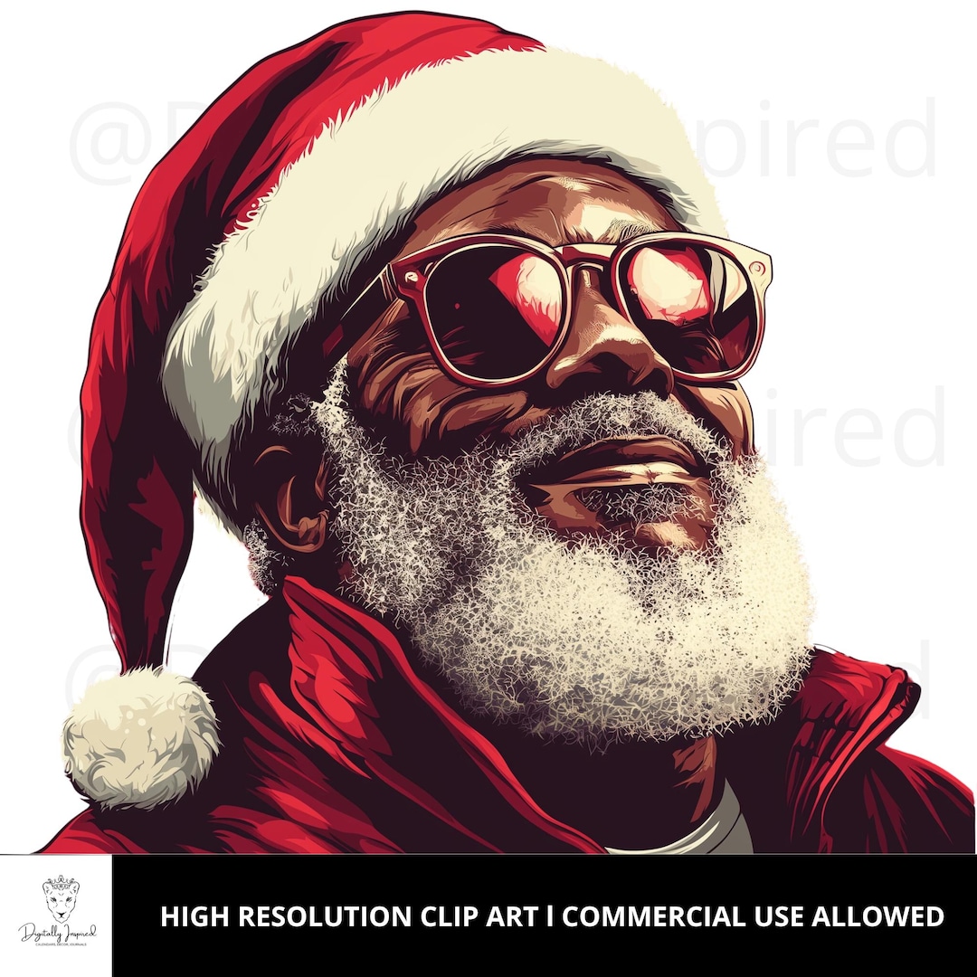 Black Santa L Christmas L PNG L Black Art L African American Art L ...
