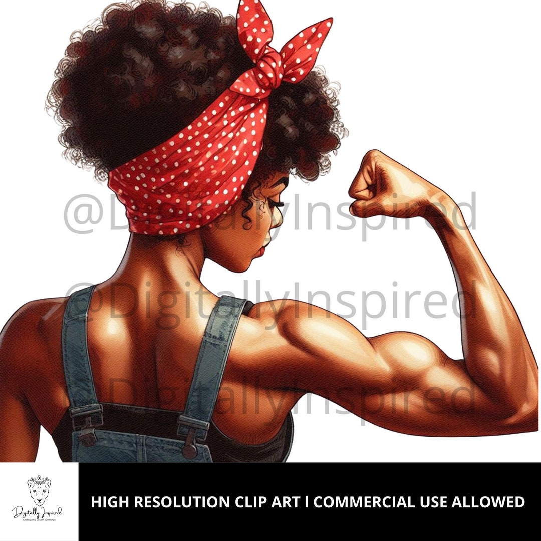 Black Women Clip Art L PNG L Commercial Use L Strong Woman L Woman Empowerment L Black Girl ...