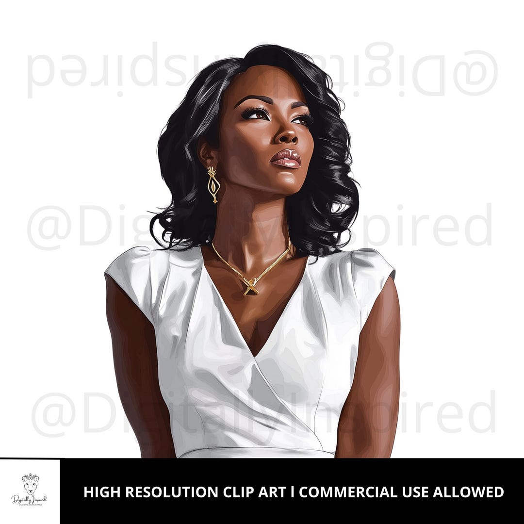 Black Women Clip Art: PNG African American Art Print (commercial Use ...