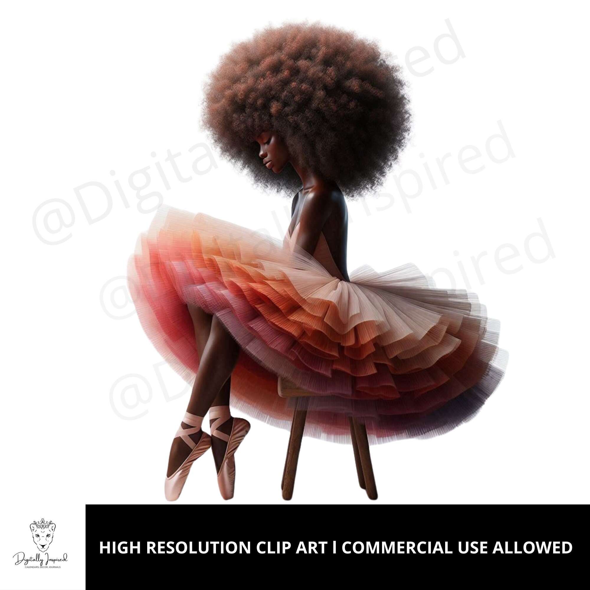 Black Women Clip Art L PNG L Commercial Use L Black Girl Art Print L Black Woman Art L Black ...