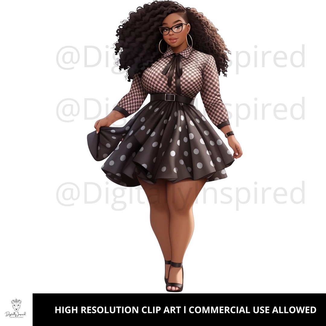 Black Women Clip Art L PNG L Commercial Use L Black Girl Art Print L Black Woman Art L Black ...