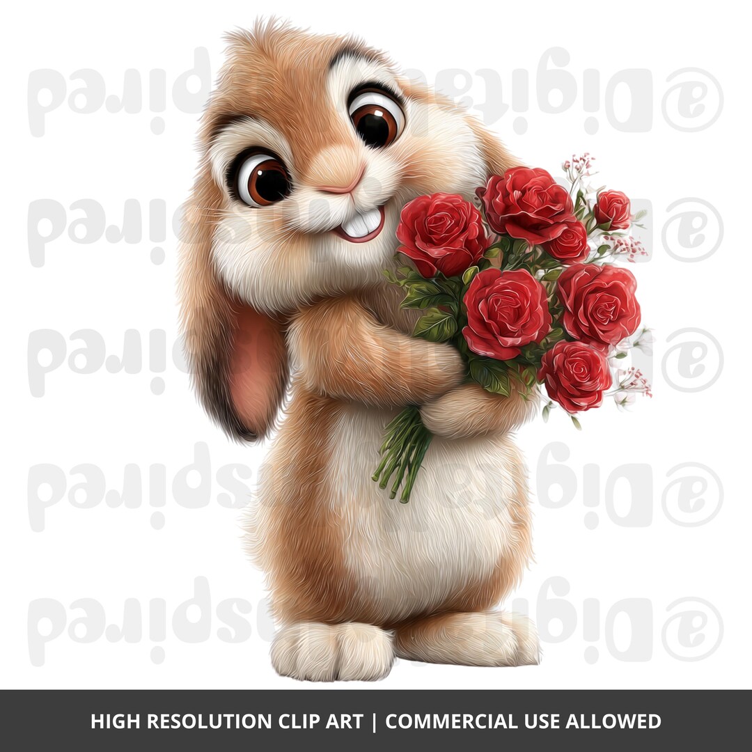 Spring Clipart, Rabbit PNG, Bunny Clipart, Nursery Wall Art, Nursery ...